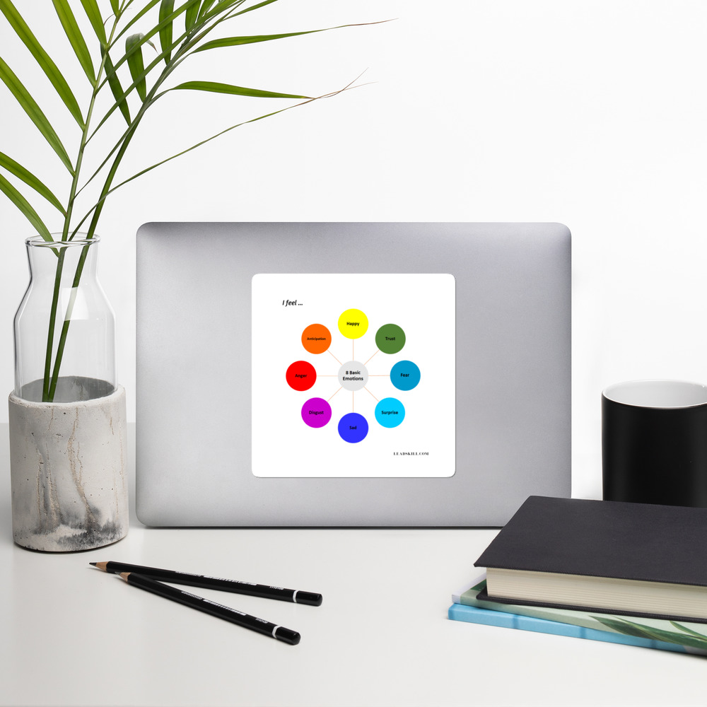 Basic 8 EMOTIONS Wheel | High Quality Stickers | FEELINGS Wheel - Leadskill