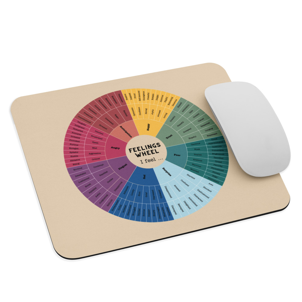 Mental Health Tool | Feelings Wheel Mouse Pad | Increase Self Awareness ...