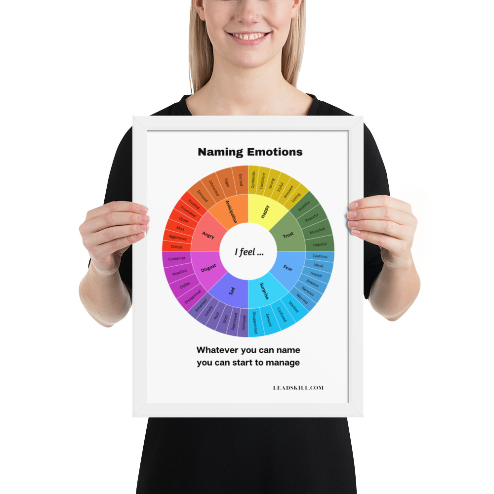 NAMING EMOTIONS Wheel with Quote | Framed Print Poster | 48 Emotions ...