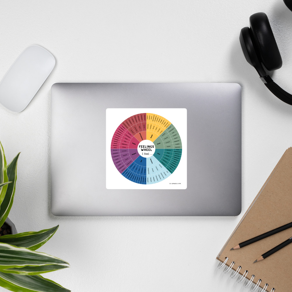 NEW! | 128 Emotions Wheel Sticker | Improving Mental Health - Leadskill
